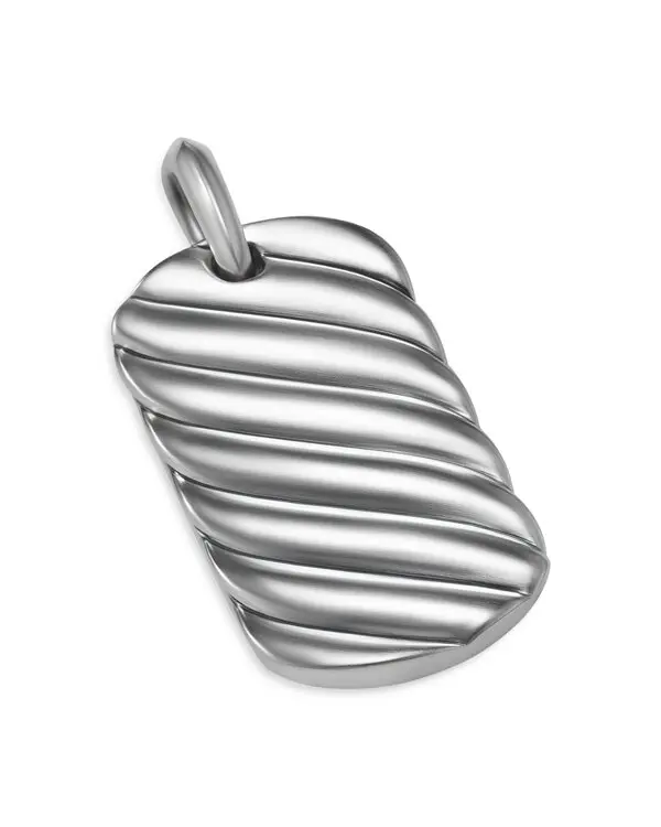 David Yurman Sculpted Cable Tag In Sterling 35mm