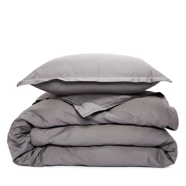 SKY 500tc Wrinkle Resistant Sateen Duvet Cover Set, King - Ash Grey