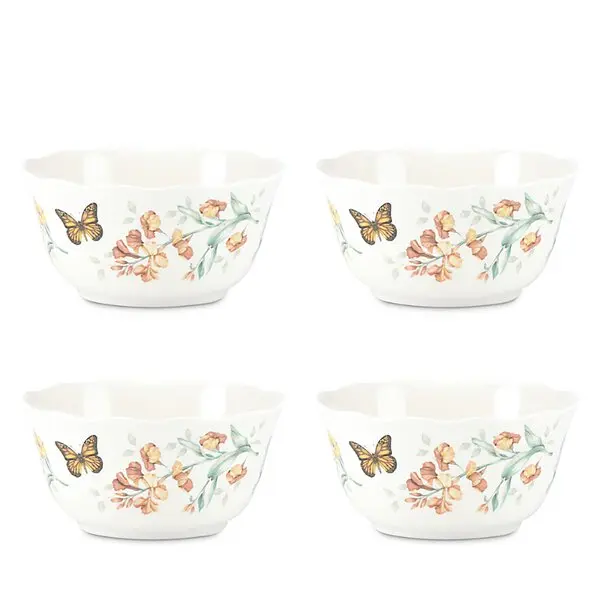 LENOX Butterfly Meadow Melamine Bowls, Set Of 4 - White