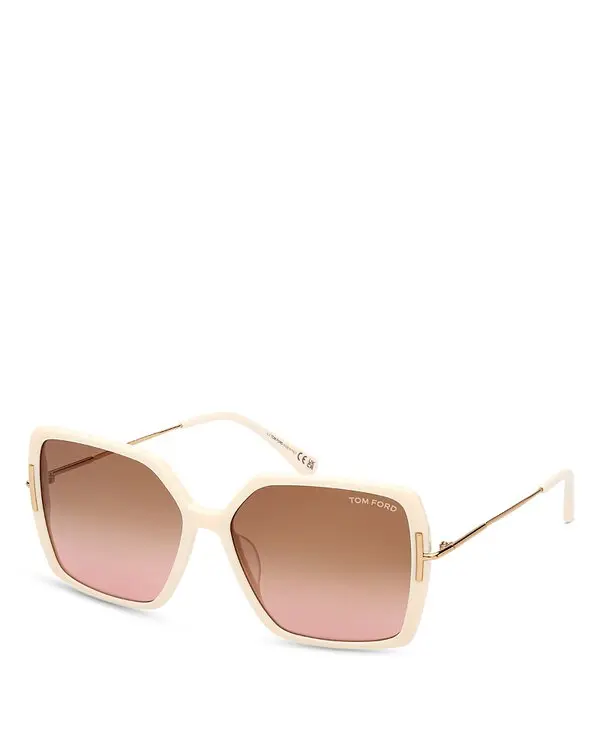 TOM FORD Butterfly Sunglasses, 59mm - Cream/brown Gradient