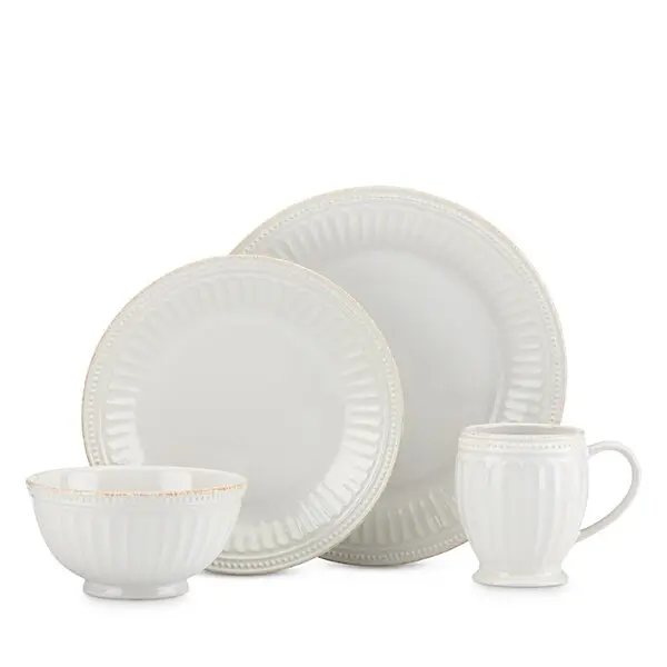 LENOX French Perle Groove 4 Piece Place Setting - White