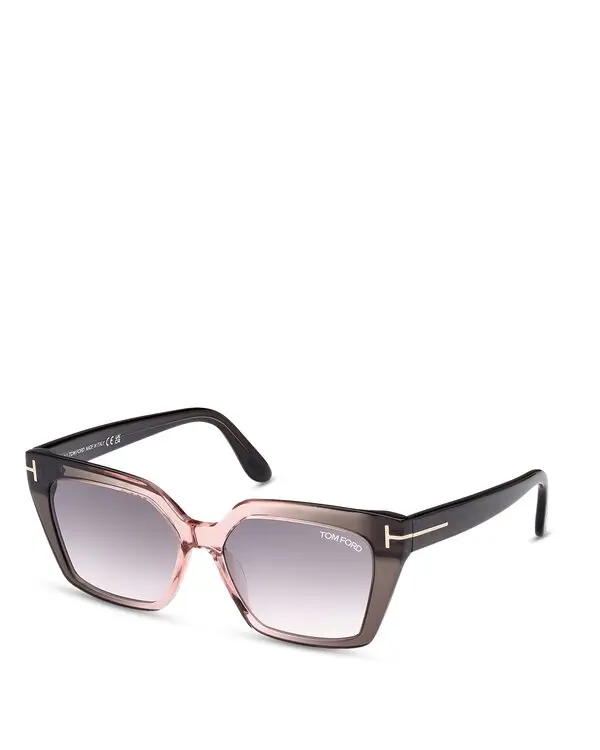 TOM FORD Winona Cat Eye Sunglasses 53mm - Gray/gray Mirrored Gradient