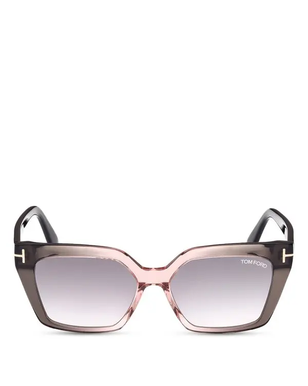 TOM FORD Winona Cat Eye Sunglasses 53mm - Gray/gray Mirrored Gradient