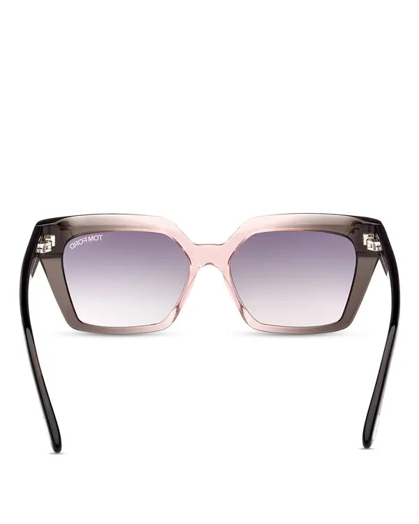 TOM FORD Winona Cat Eye Sunglasses 53mm - Gray/gray Mirrored Gradient