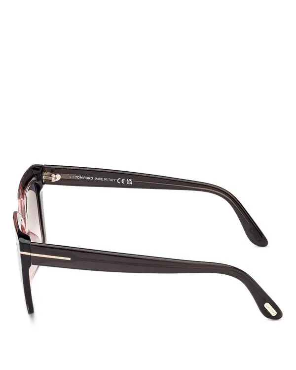 TOM FORD Winona Cat Eye Sunglasses 53mm - Gray/gray Mirrored Gradient