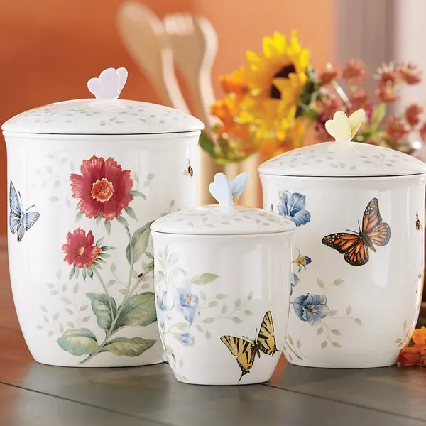 LENOX Butterfly Meadow 3 Piece Canister Set