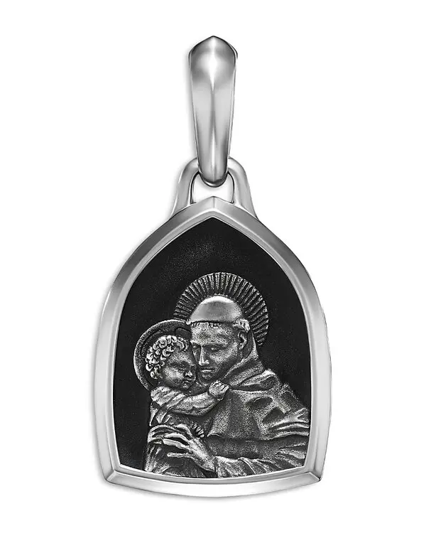 David Yurman Sterling Silver Amulets St. Anthony Pendant - Silver/black