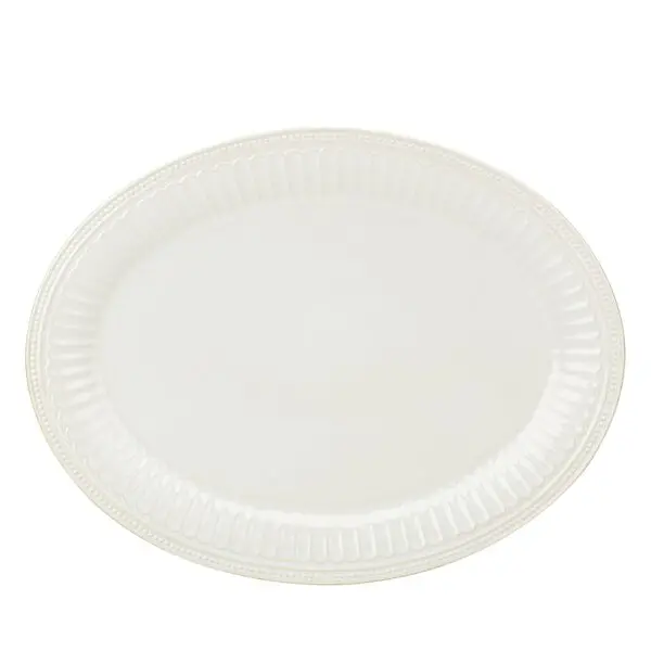 LENOX French Perle Groove 16 Oval Serving Platter - White
