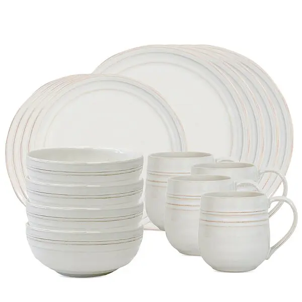 JULISKA Bilbao 16 Piece Dinnerware Set - Whitewash