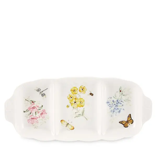 LENOX Butterfly Meadow 3 Compartment Divided Server - White