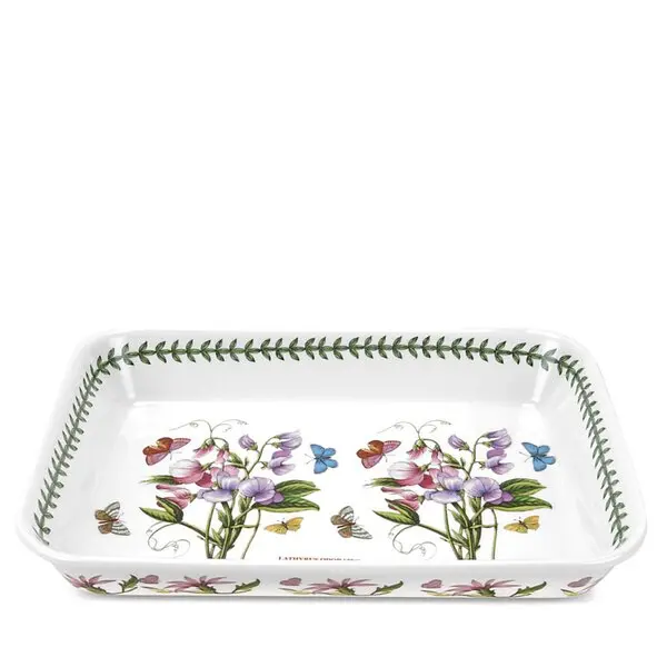 PORTMEIRION Botanic Garden Sweet Pea Lasagna Dish - White