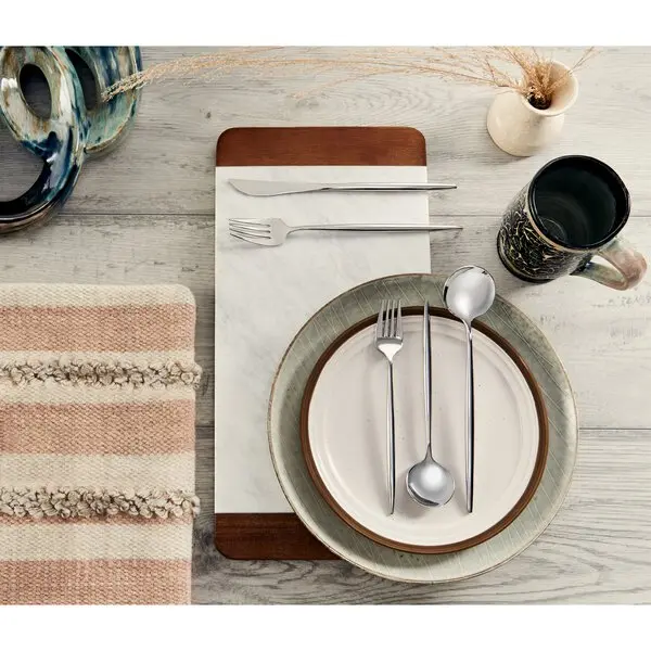 HAMPTON FORGE Lenox Zephyr 20 Piece Mirror Flatware Set