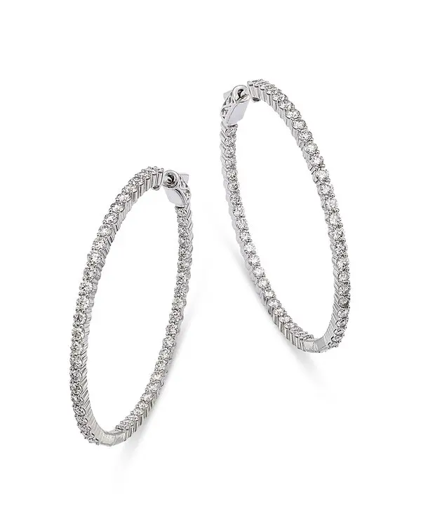 Bloomingdale'S Diamond Inside Out Hoop Earrings, 5.0 Tcw - White