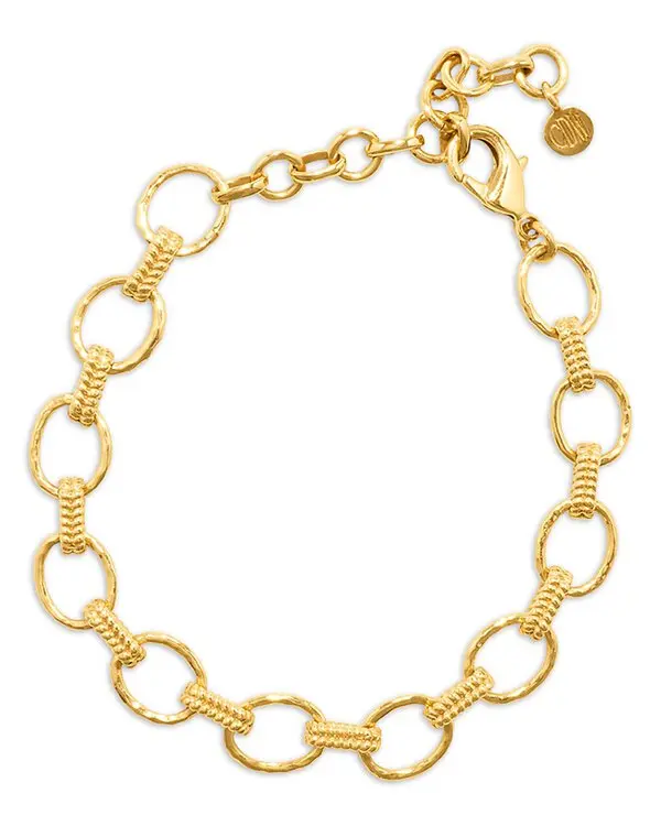 CAPUCINE DE WULF Cleopatra Hammered Link Bracelet - Gold