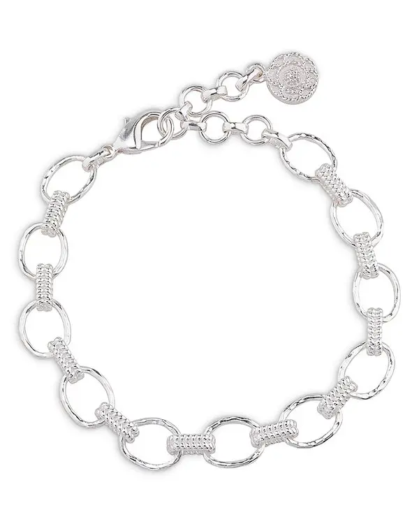 CAPUCINE DE WULF Cleopatra Hammered Link Bracelet - Silver