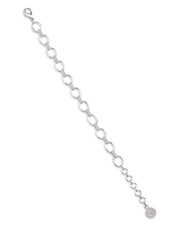 CAPUCINE DE WULF Cleopatra Hammered Link Bracelet - Silver