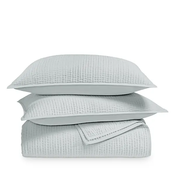 SKY Pickstitch Coverlet Set, Twin Exclusive - Reflection Gray