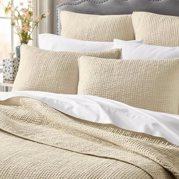SKY Pickstitch Coverlet Set, Twin Exclusive - Tan