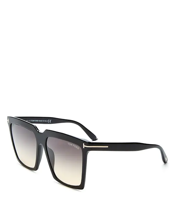TOM FORD Sabrina Square Sunglasses - Black/gray Gradient