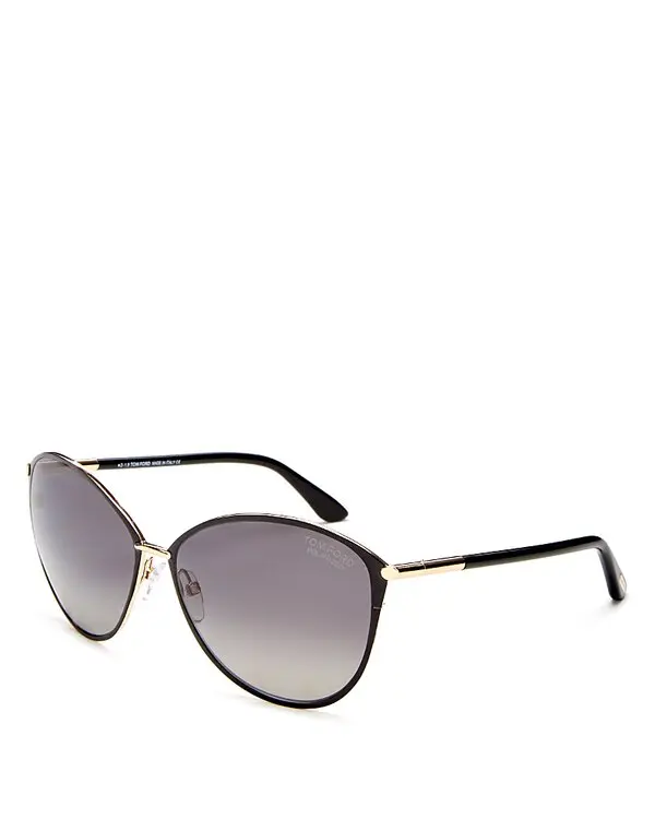 TOM FORD Penelope Polarized Cat Eye Sunglasses - Shiny Rose Gold/grey Gradient Polarized