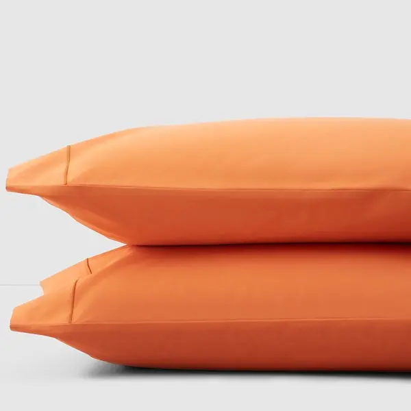 ANNE DE SOLENE Vexin Standard Pillowcases, Pair - Epices Orange