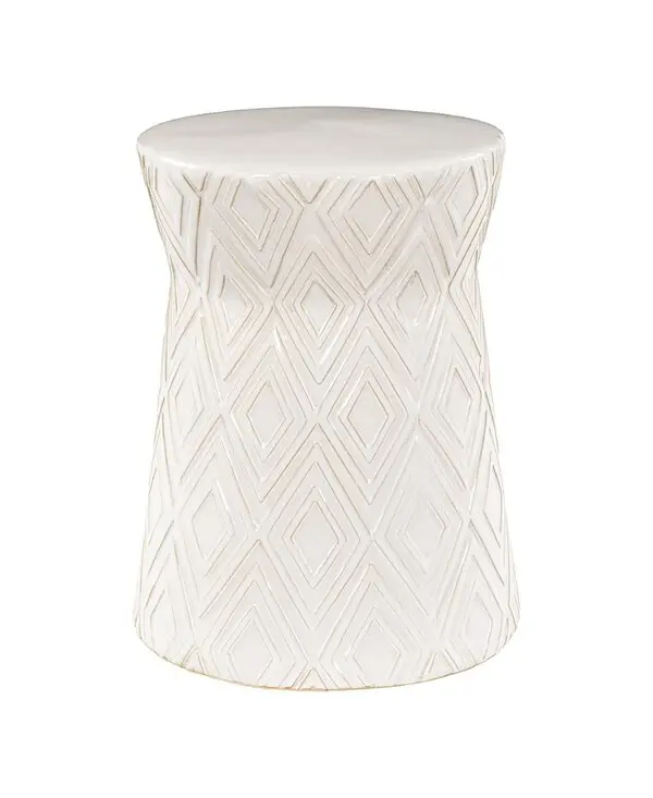 SURYA Cali Garden Stool - White