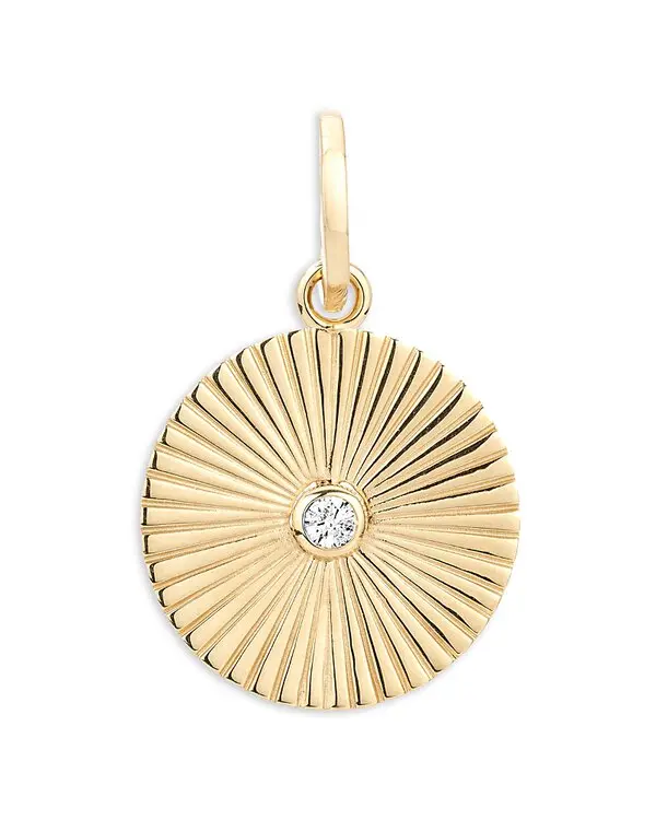Adina Reyter 14k Yellow Groovy Diamond Rays Pendant - Gold