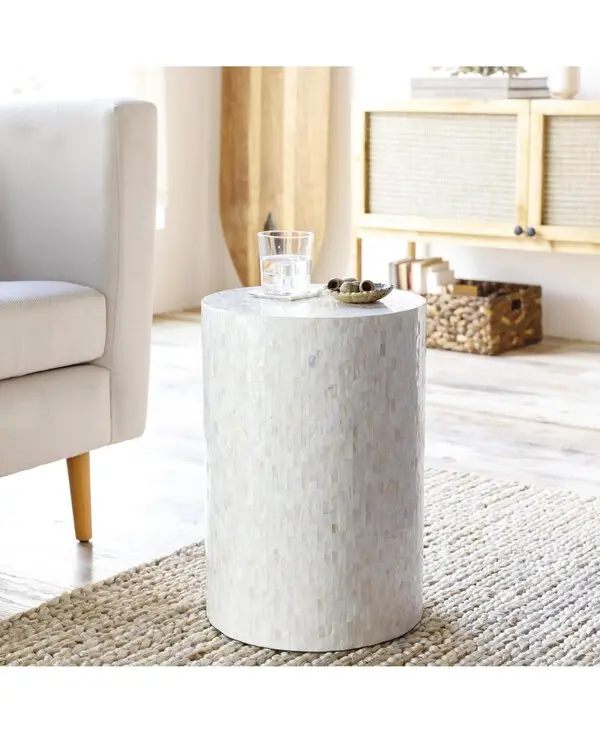 Livabliss Iridescent End Table - Ivory