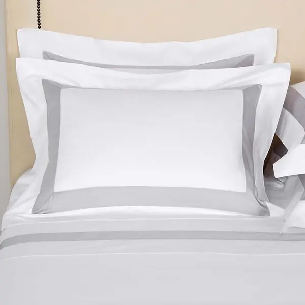Frette Bicolore Standard Sham - White/cliff Gray