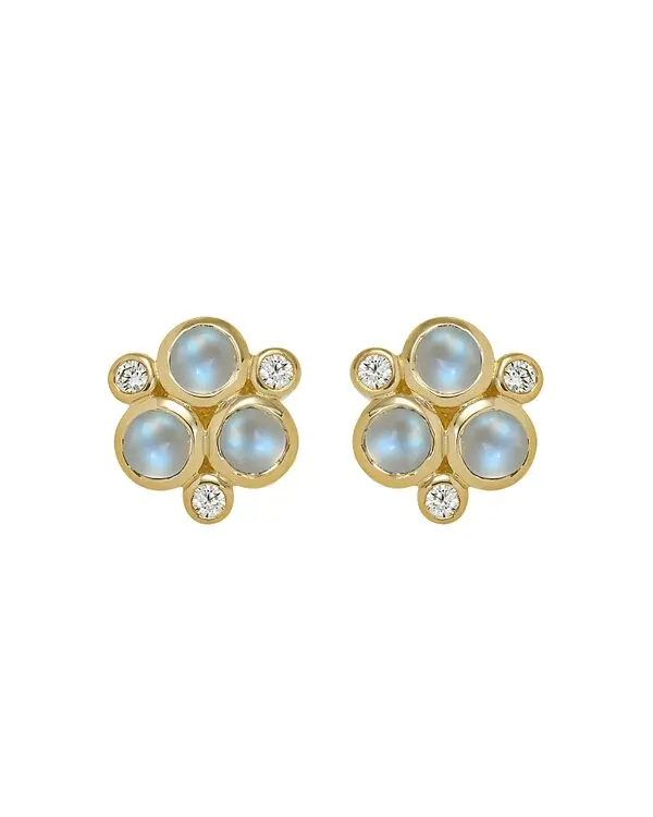 Temple St. Clair Classic Trio Earrings - Blue/gold