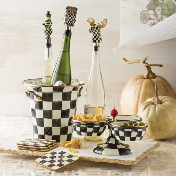 MACKENZIE-CHILDS Courtly Check Enamel Wine Cooler
