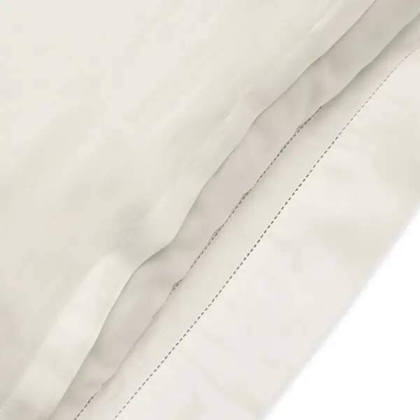 Frette Essentials Doppio Ajour Euro Sham - Milk