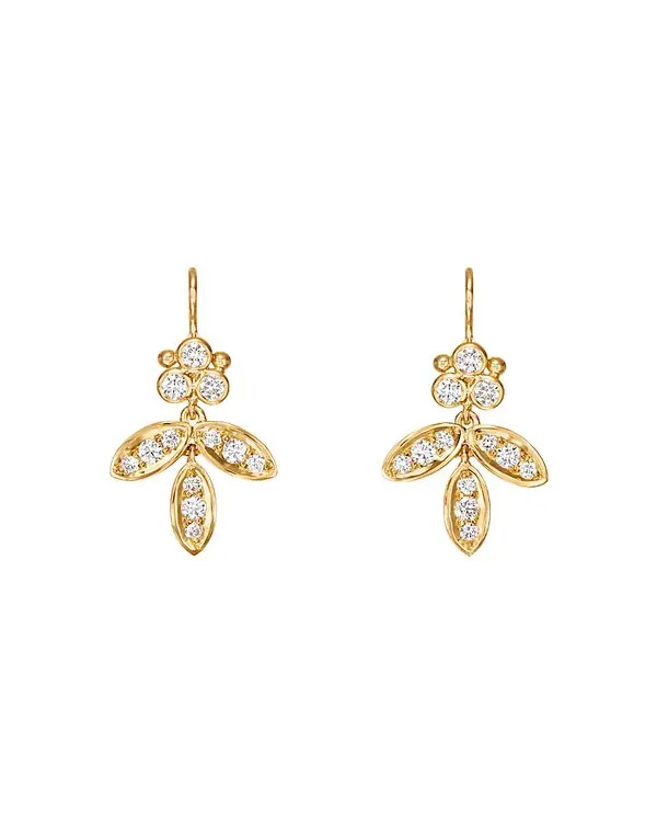 Temple St. Clair 18k Yellow Gold Diamond Drop Earrings - White/gold