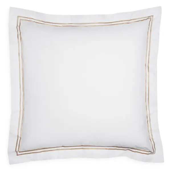 Frette Classic Euro Sham - White/khaki
