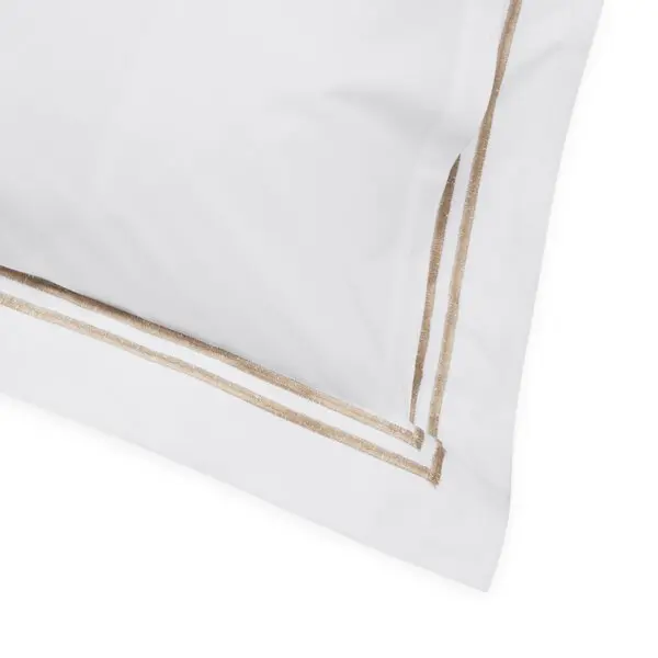 Frette Classic Euro Sham - White/khaki