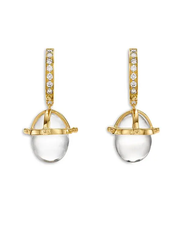 Temple St. Clair 18k Yellow Gold Crystal And Diamond Drop Earrings - White/gold