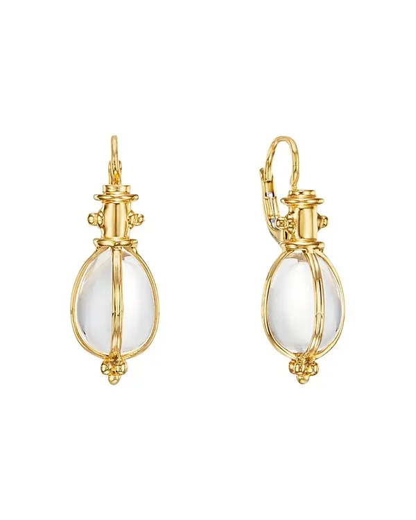 Temple St. Clair 18k Yellow Gold And Crystal Amulet Earrings - Clear/gold