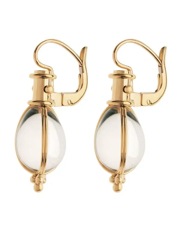 Temple St. Clair 18k Yellow Gold And Crystal Amulet Earrings