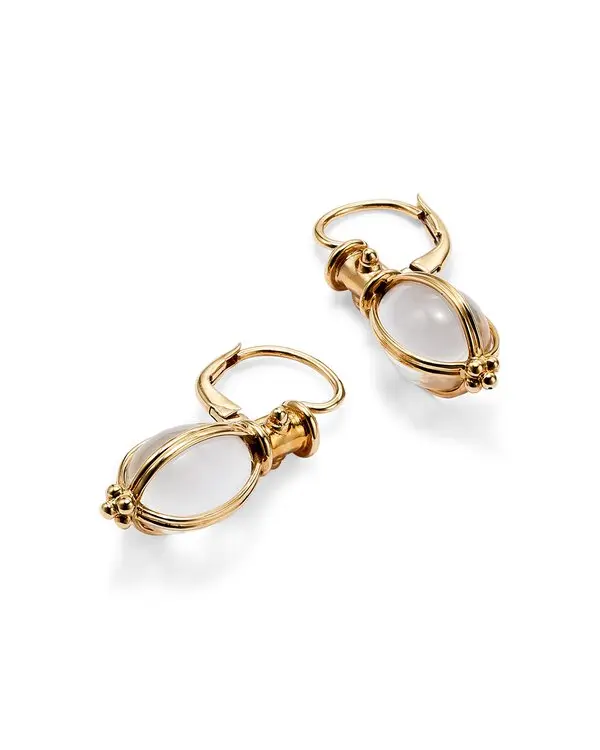 Temple St. Clair 18k Yellow Gold And Crystal Amulet Earrings