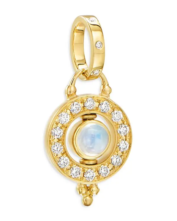 Temple St. Clair 18k Yellow Gold, Moonstone And Diamond Orbit Pendant - Blue/white/gold