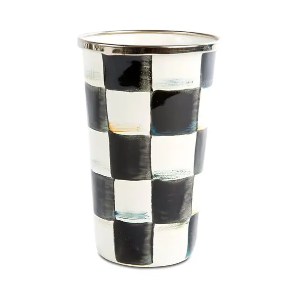 MACKENZIE-CHILDS Courtly Check Tumbler, 10 Oz - Black/white