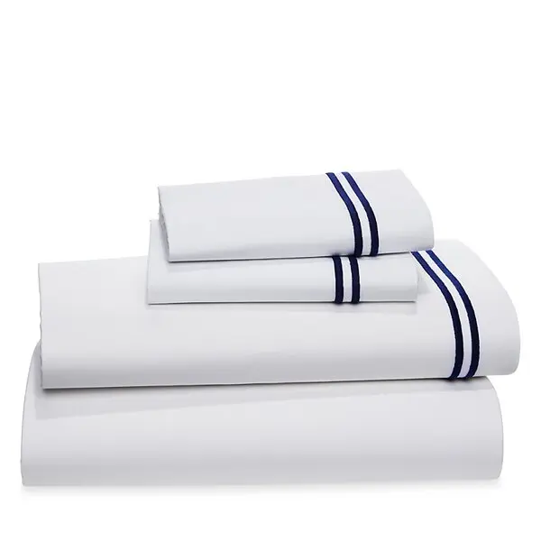 Frette Classic Sheet Set, Queen - White/navy