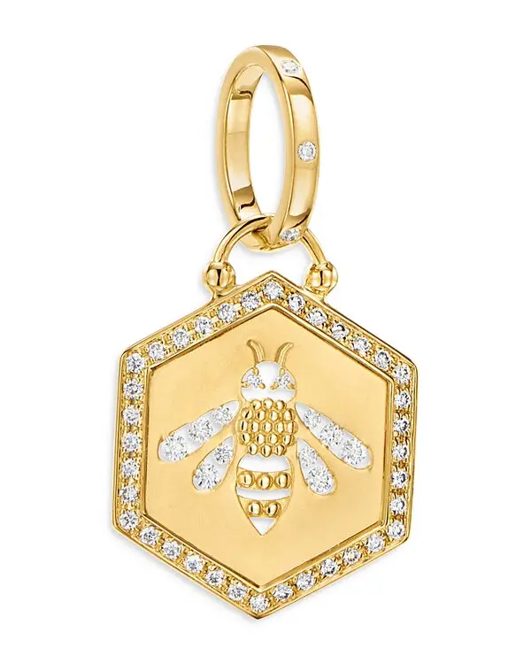 Temple St. Clair 18k Yellow Diamond Bee Pendant - Gold