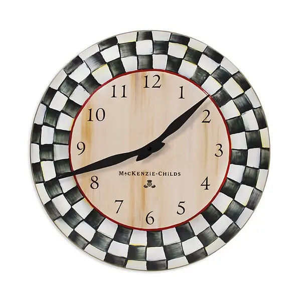 MACKENZIE-CHILDS Courtly Check Clock - Black/white