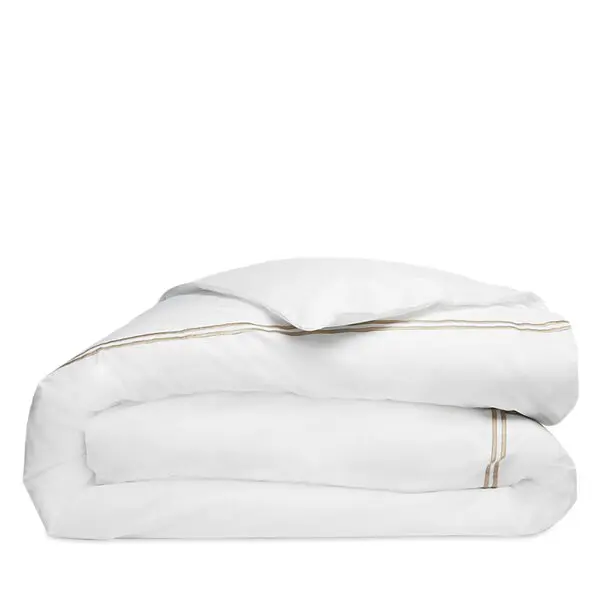 Frette Classic Duvet Cover, King - White/khaki