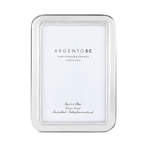 ARGENTO SC Argento Curved Inner Bead Frame, 4 X 6 - Sterling Silver