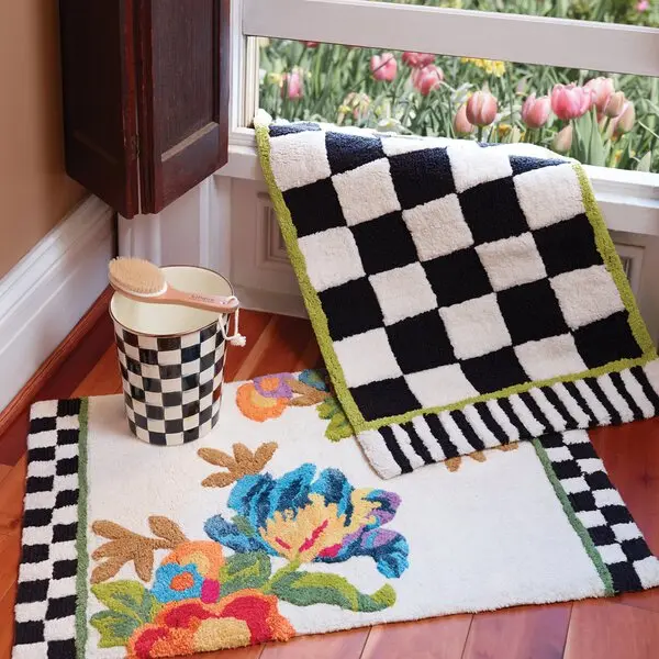 MACKENZIE-CHILDS Flower Market Standard Bath Rug, 21 X 34