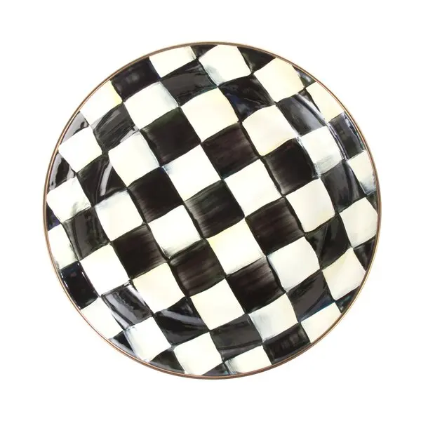 MACKENZIE-CHILDS Courtly Check Enamel Pie Plate