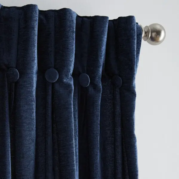 Dkny Classic Chenille 84 X 32 Inverted Pleat With Button Curtain Panel, Pair