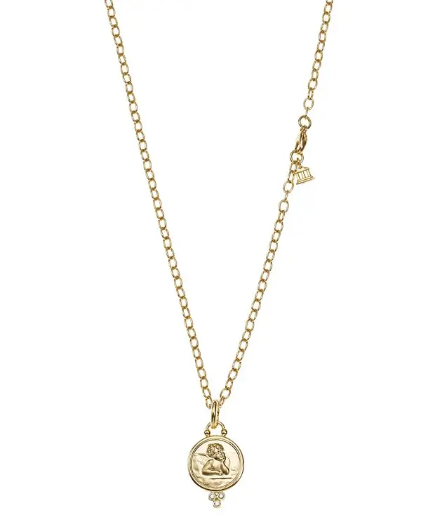 Temple St. Clair 18k Gold Angel Pendant With Diamonds - Gold/white